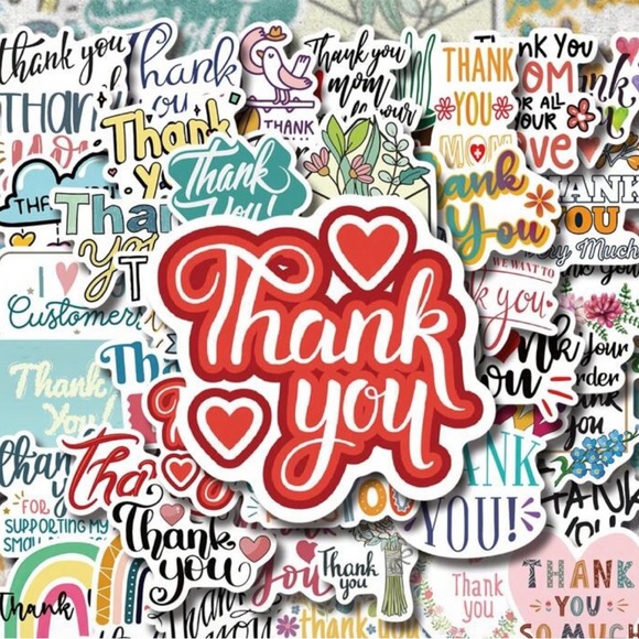 Design | 5 Colorful Thank You Sticker Set | Poshmark